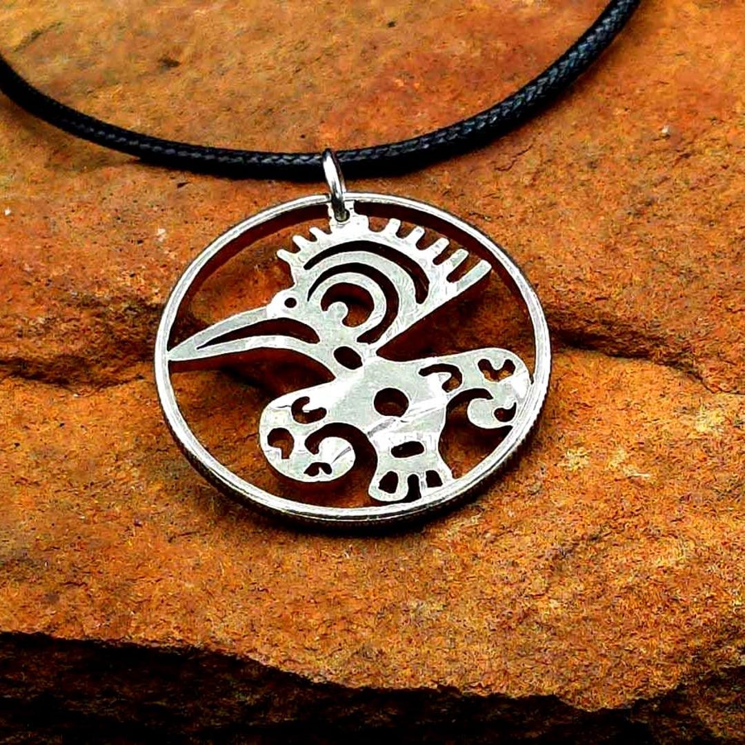 Unique Hand-cut Ancient Mayan Bird Coin Pendant Necklace - Detailed ...