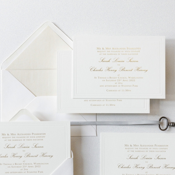 Embossed Wedding Invitations - Etsy