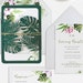 Monstera Invitation Green Leaf Laser Cut Wedding | Etsy