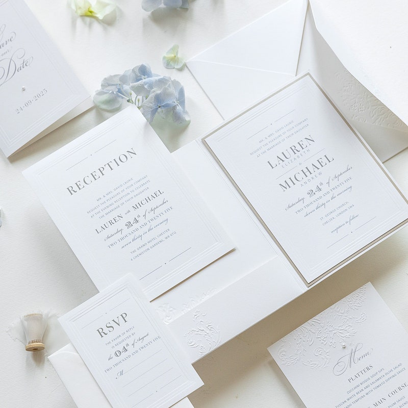 Embossed Invitation - Etsy