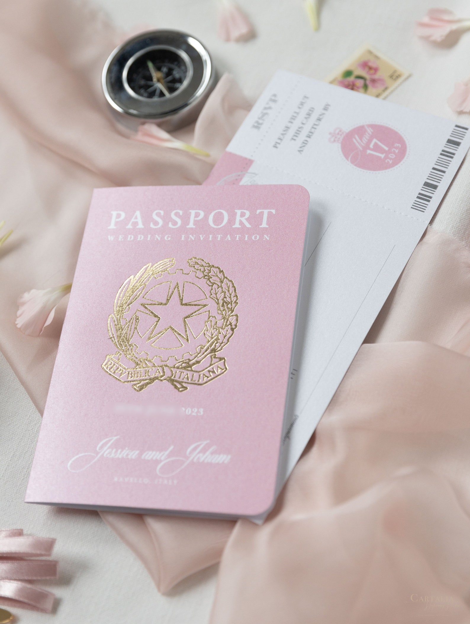 Blush Pink Passport Wedding Invitation Luxury Passport With - Etsy UK