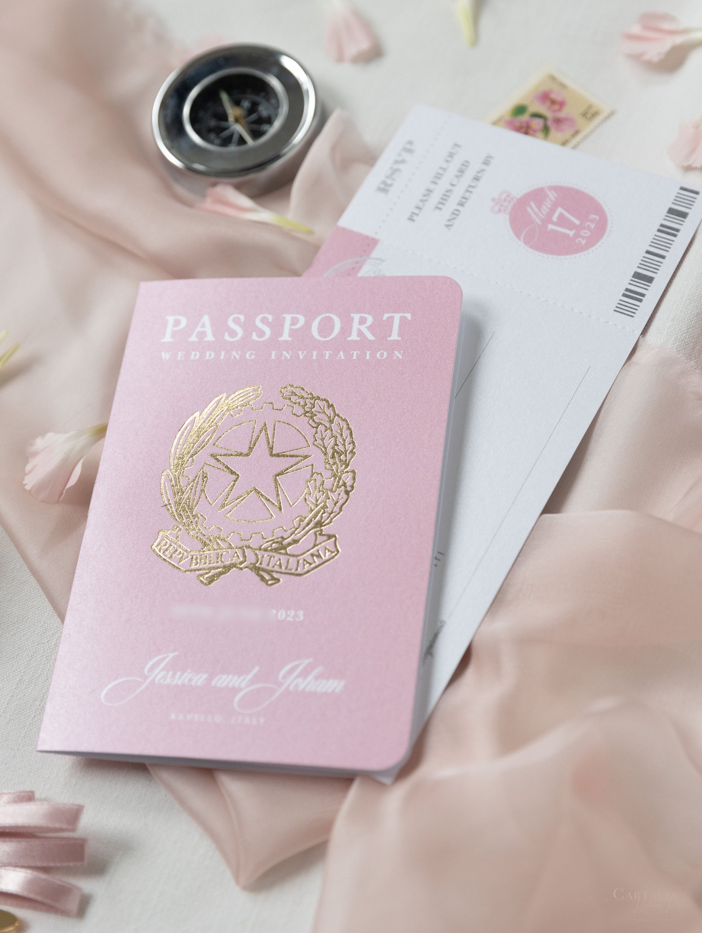 Blush Pink Passport Wedding Invitation Luxury Passport With - Etsy UK