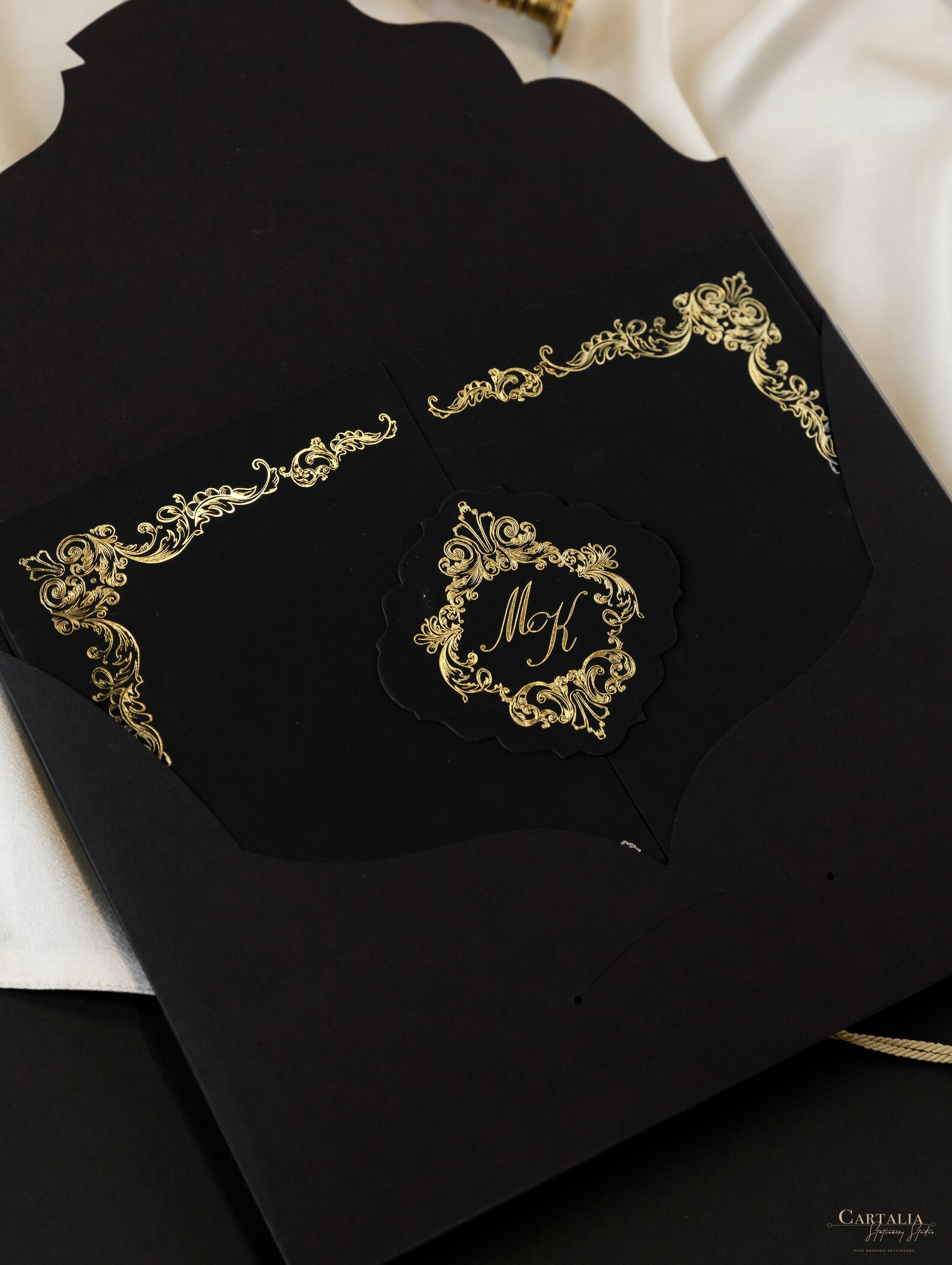Luxury Wedding Invitation Black Velvet Pocket Fold Suite & - Etsy