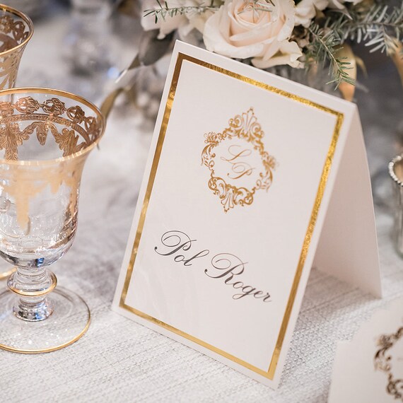 Luxury Gold Foil Free Standing Table Names Table Number Cards - Etsy