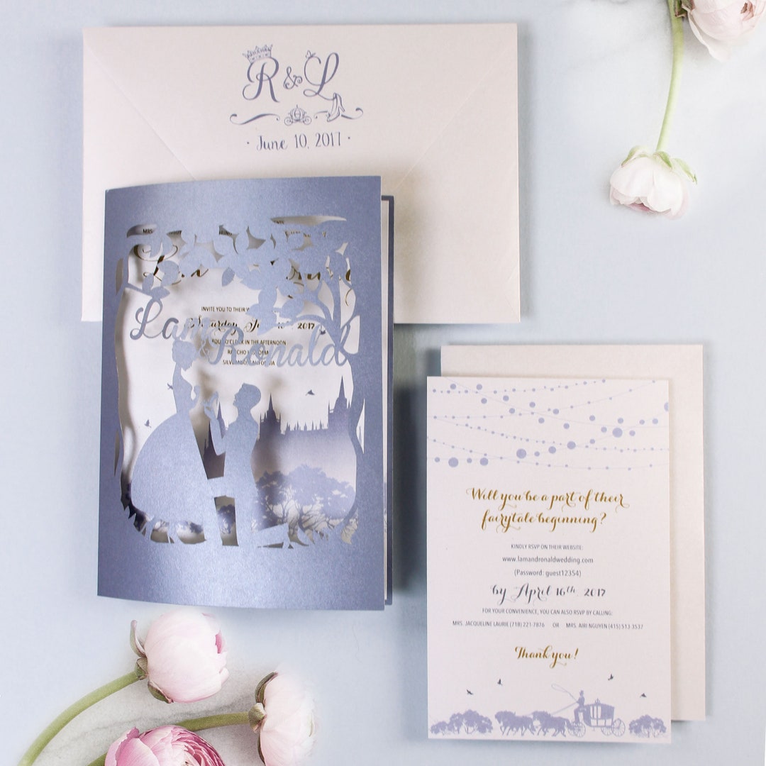 Cinderella Disney Castle Fairytale Intricate Laser Cut Wedding ...