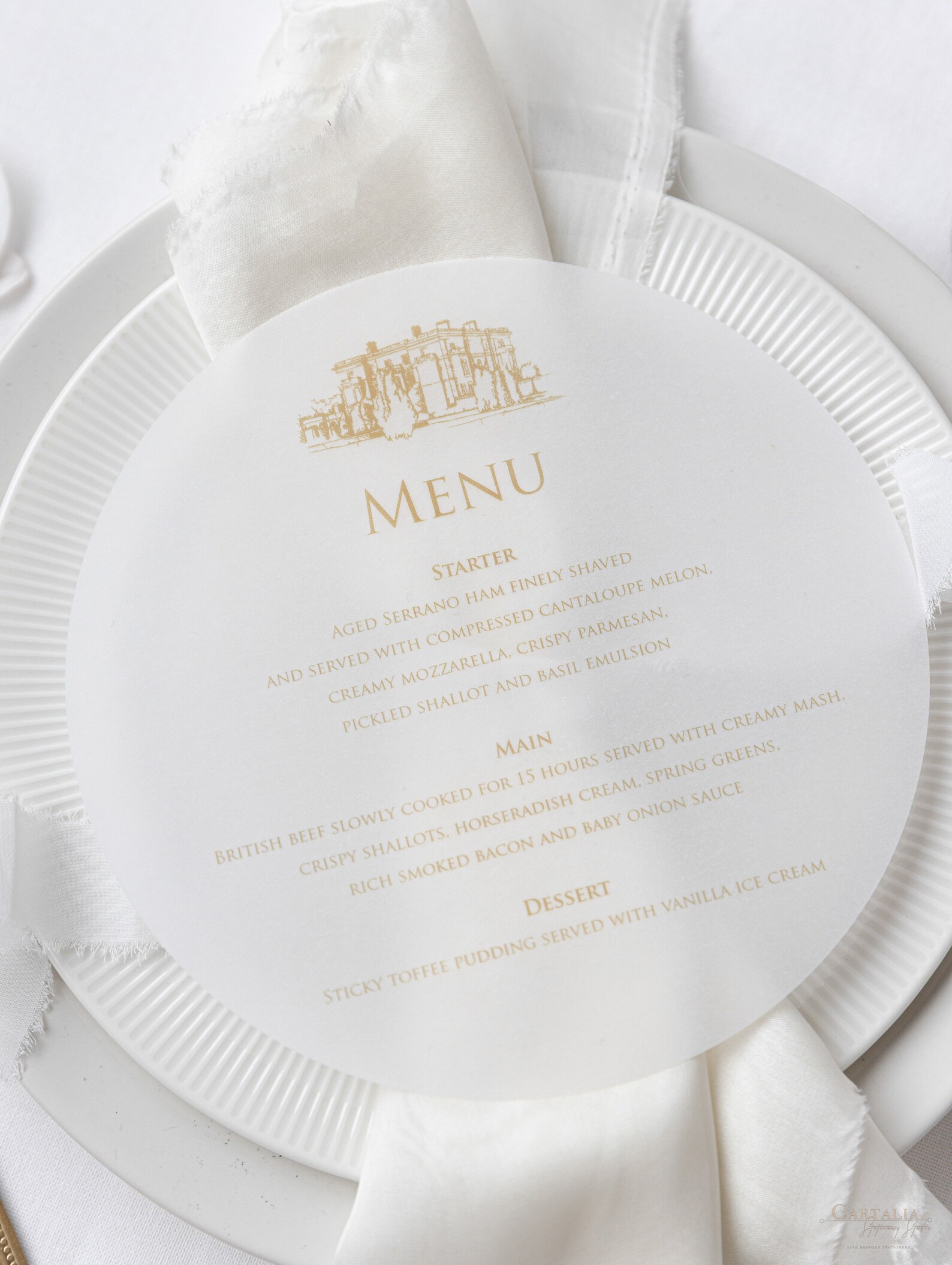 Circle Plate Menu Cards Vellum Menu Cards Menu With Your - Etsy