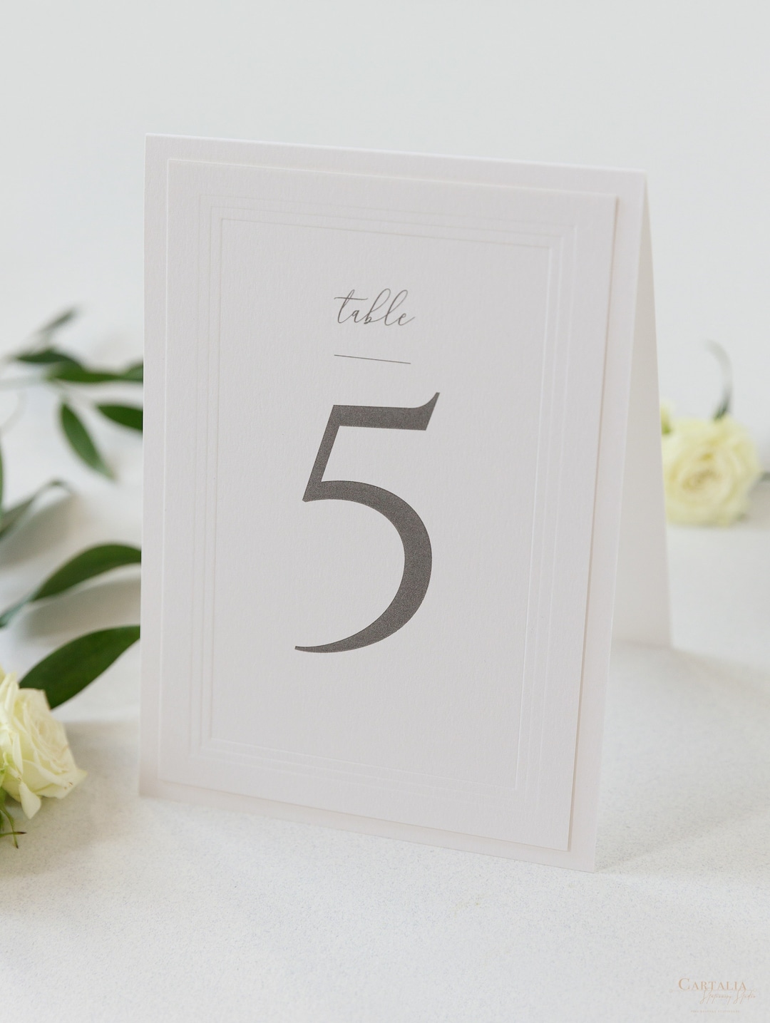 Timeless Triple Embossed Table Number Cards, Wedding Table Numbers ...