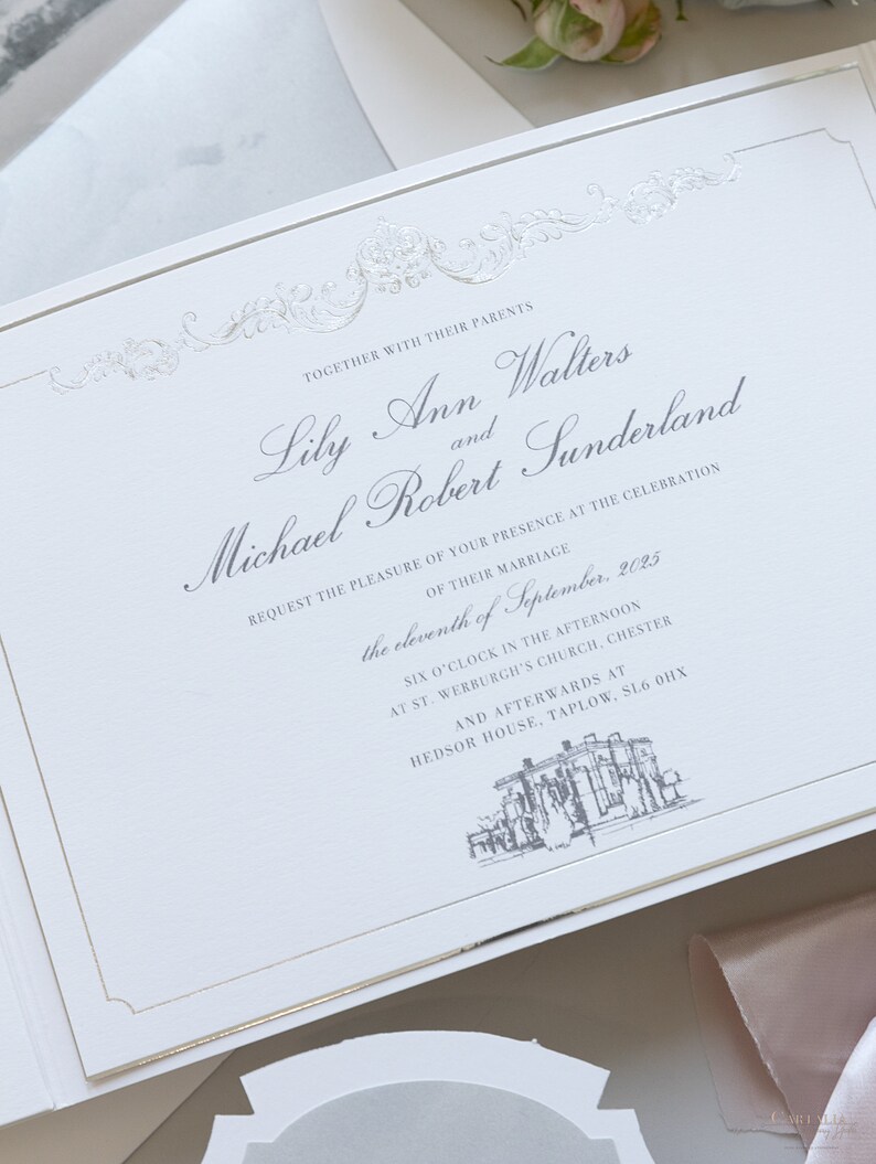 SAMPLE HEDSOR HOUSE Venue Invitation Luxury Pocket Fold - Etsy