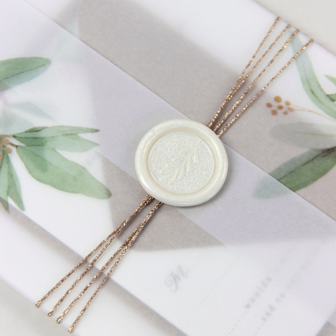 Greenery Vellum See through Folder Parchment Pocket fold suite | Etsy