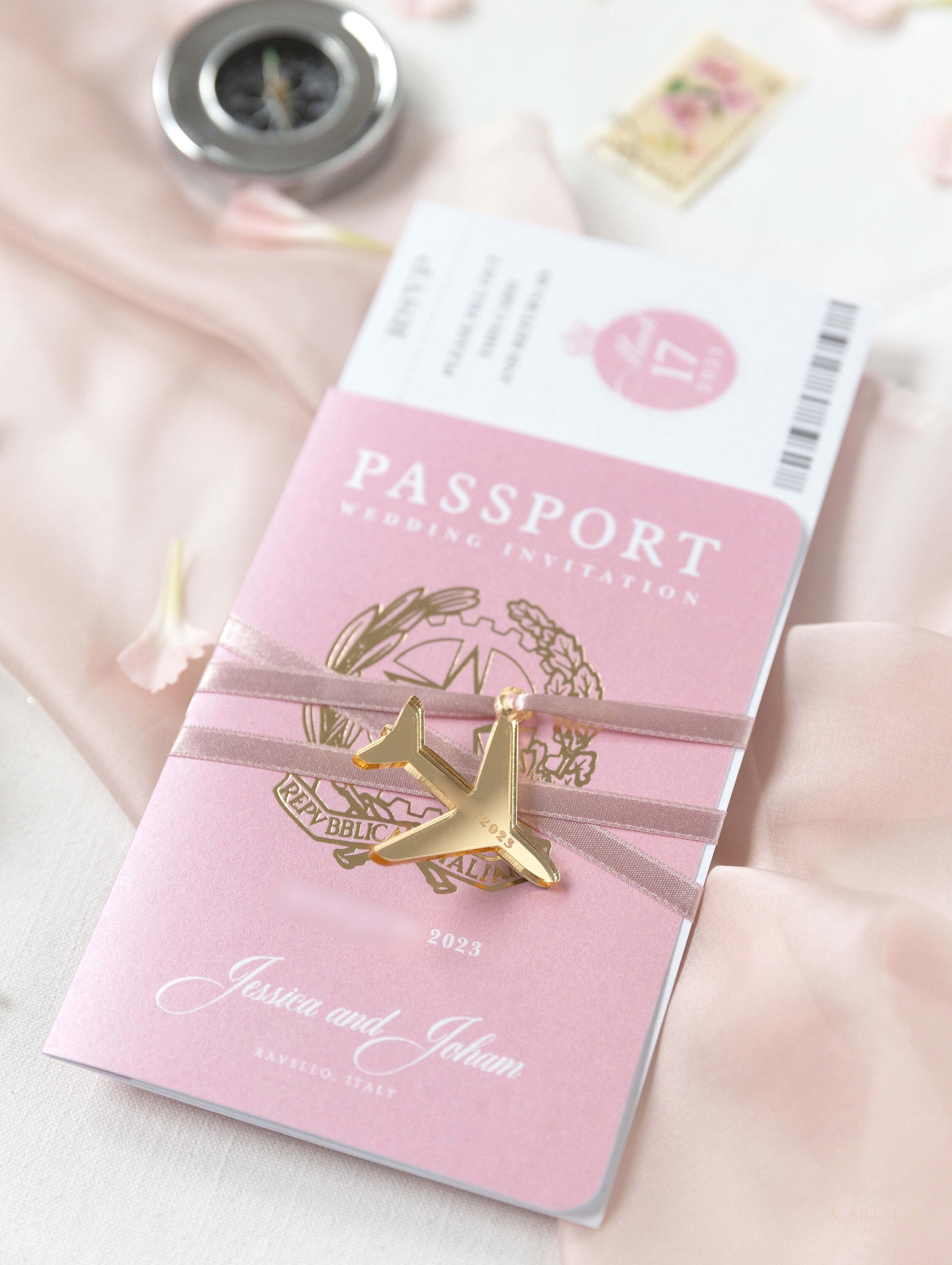 Blush Pink Passport Wedding Invitation Luxury Passport With - Etsy UK