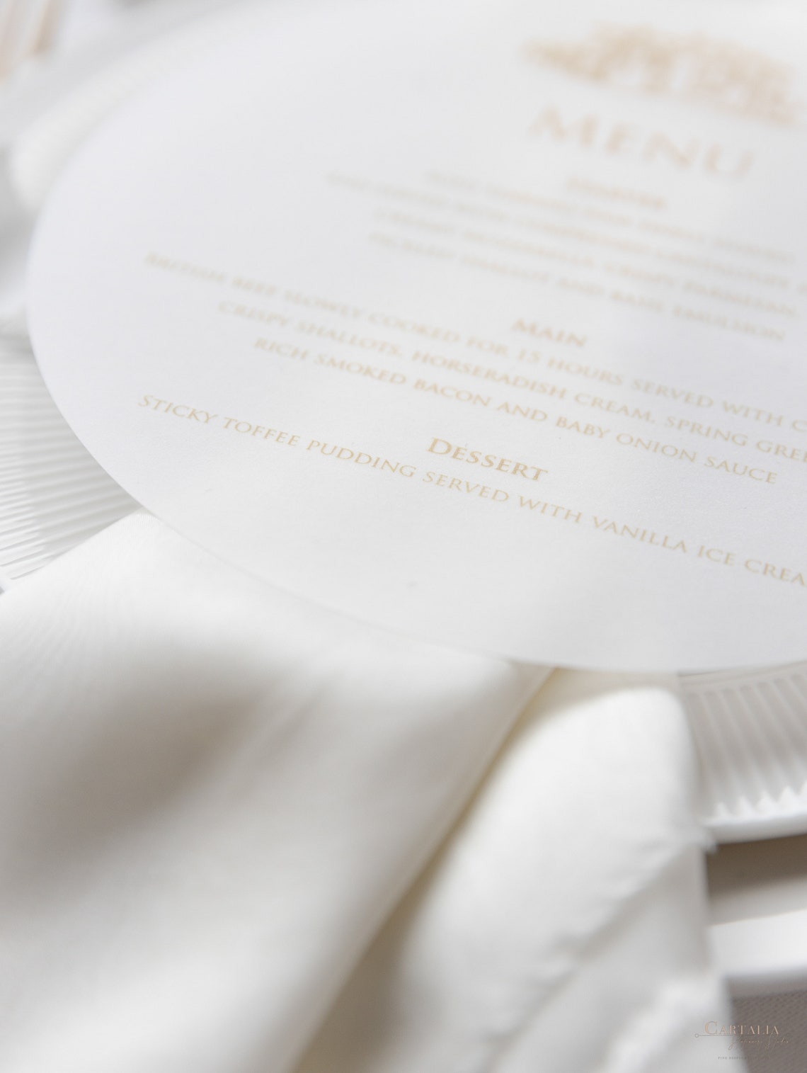 Circle Plate Menu Cards Vellum Menu Cards Menu With Your - Etsy