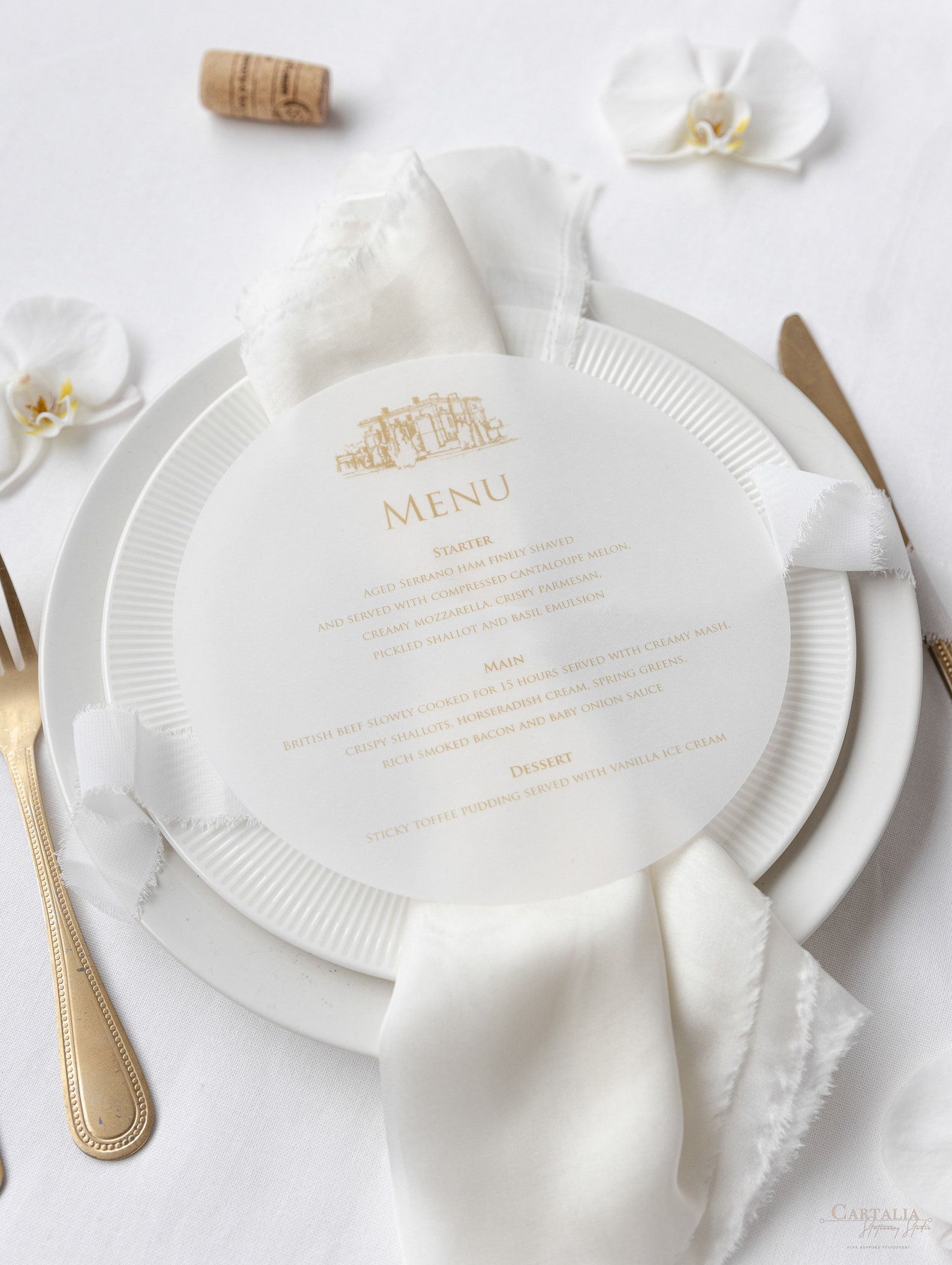 Circle Plate Menu Cards Vellum Menu Cards Menu With Your - Etsy