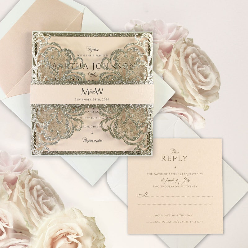 Glitter Invitation - Etsy