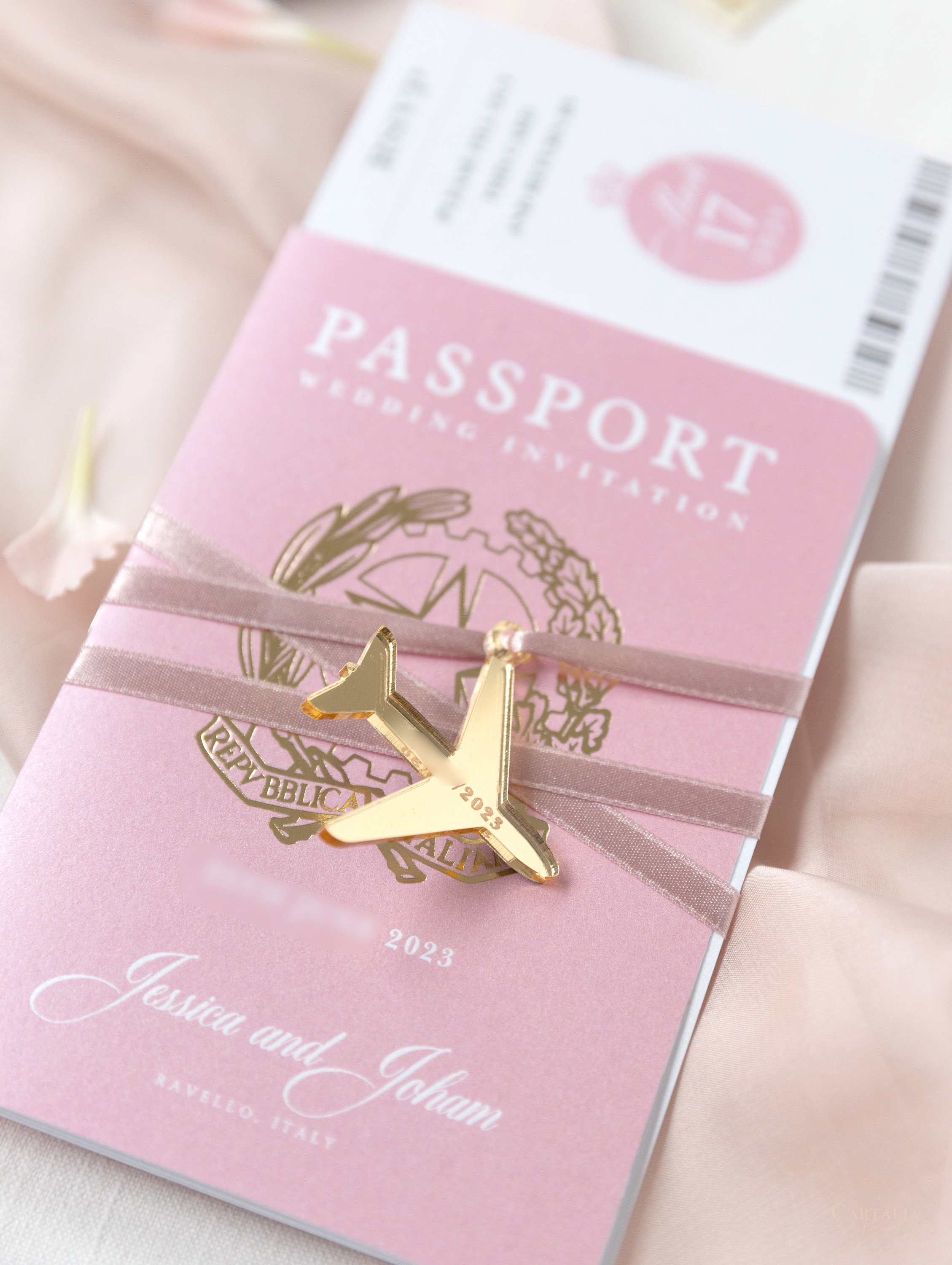 Blush Pink Passport Wedding Invitation Luxury Passport With - Etsy UK