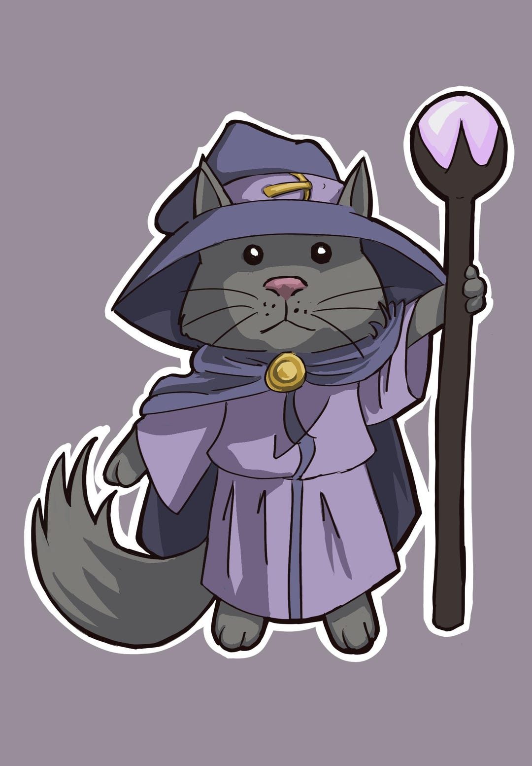 Dungeons and Dragons Cats Print: Wizard, Cleric, Sorcerer, Druid (5x7 ...