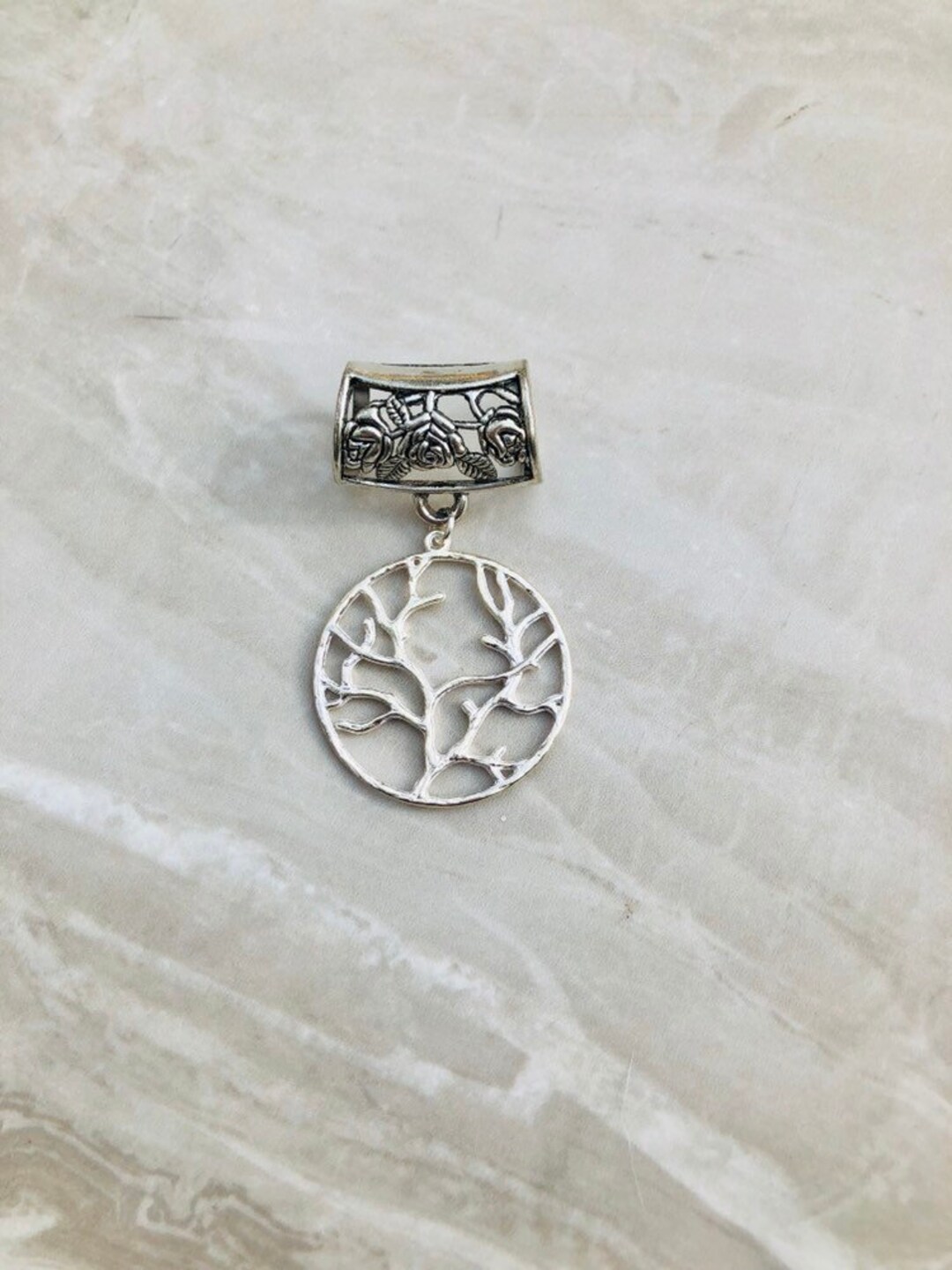 Silver Tree of Life Scarf Bail Silver Scarf Bail Scarf - Etsy UK