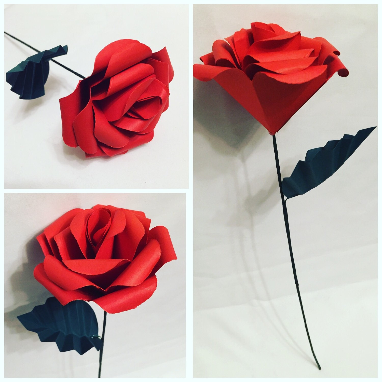 Single Paper Rose Paper Roses Gift for Her Everlasting - Etsy UK