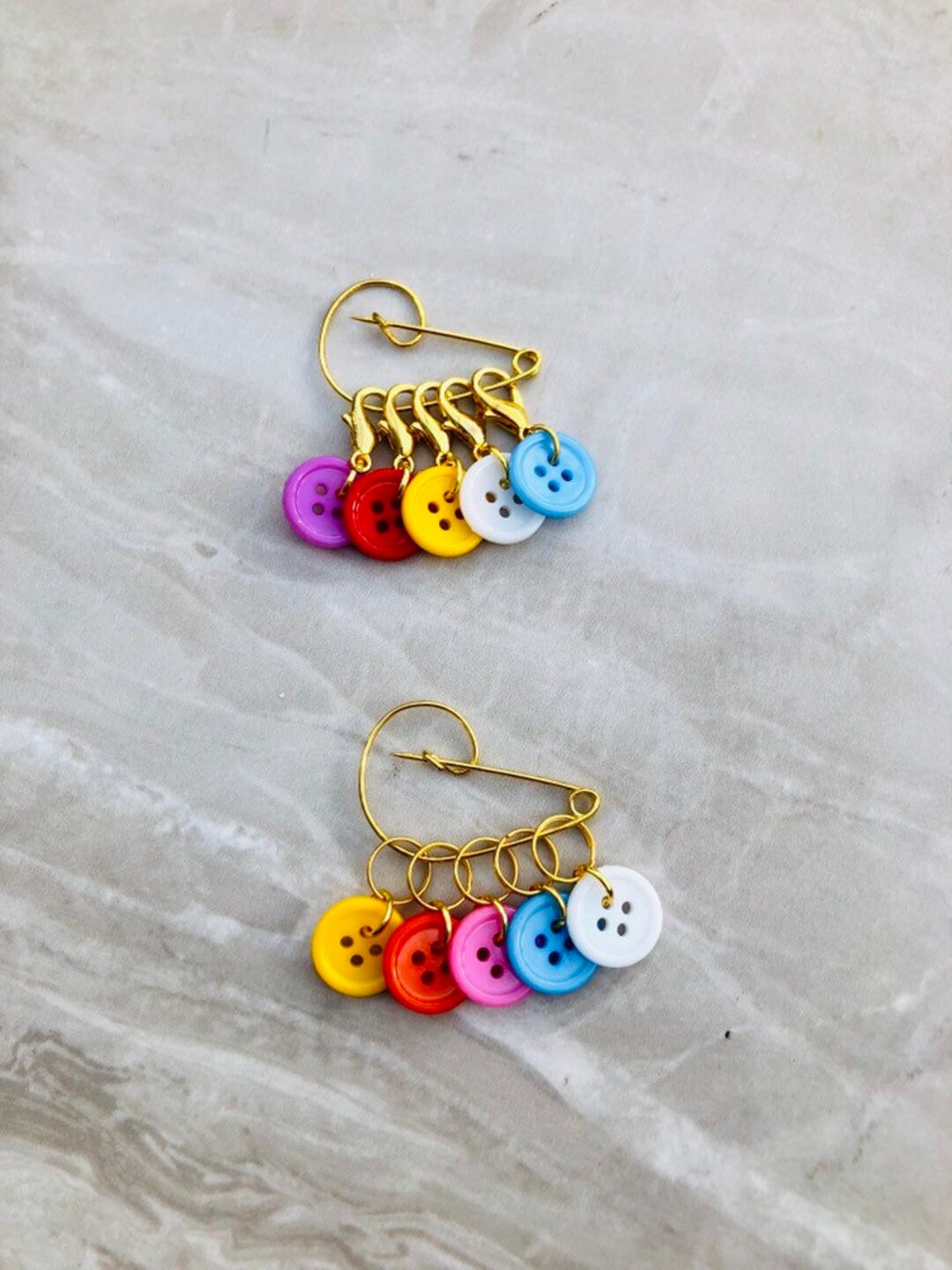Coloured Button Stitch Markers, Stitch Markers, Knitting Supplies ...