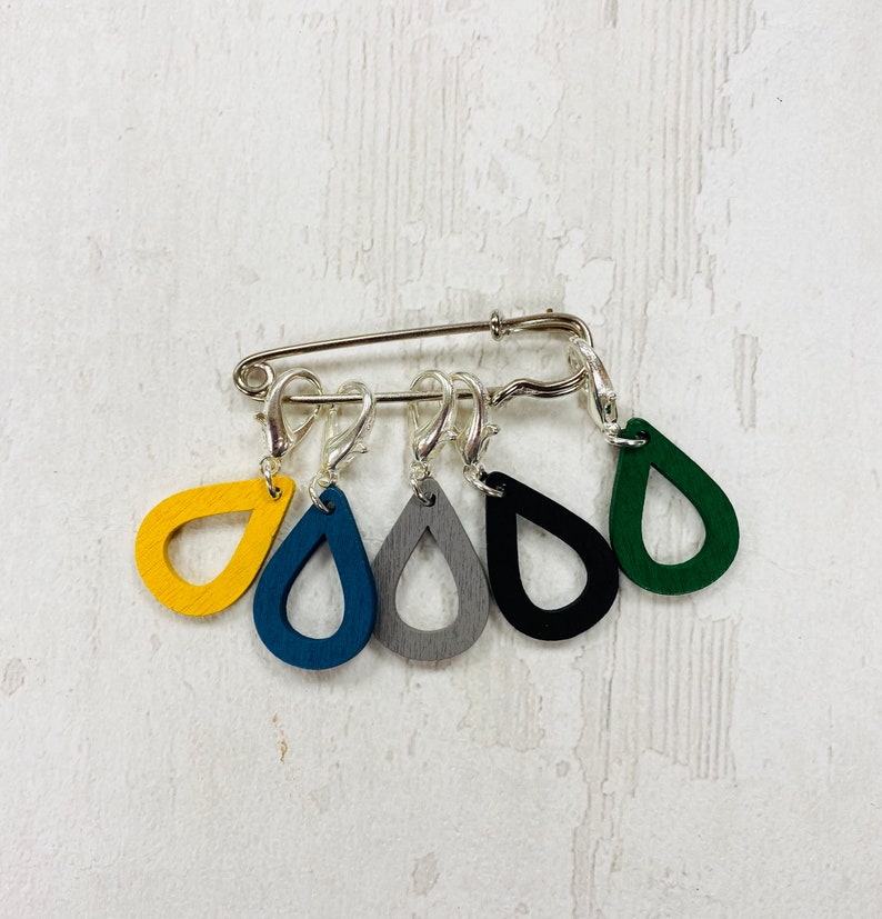 Lightweight Wooden Teardrop Stitch Markers, Progress Markers / Keepers ...