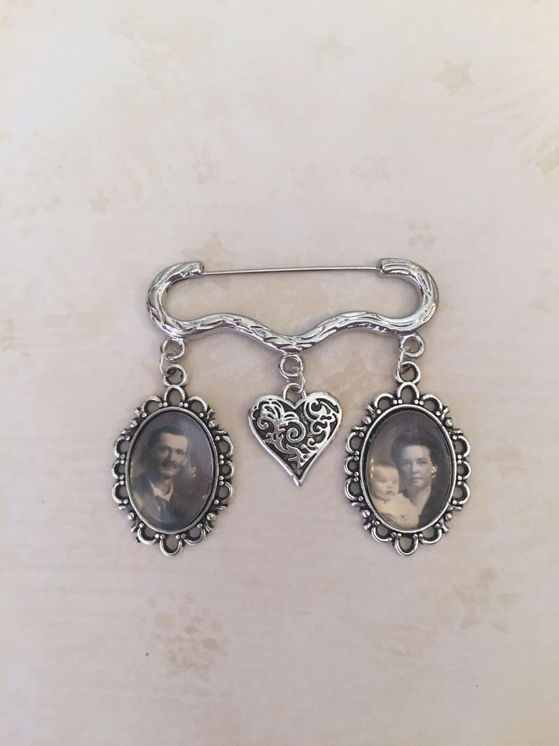 Wedding Bridal Pin Photo Charm Bridal Memory Charm Brooch - Etsy