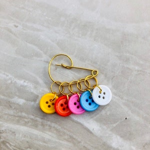 Coloured Button Stitch Markers, Stitch Markers, Knitting Supplies ...
