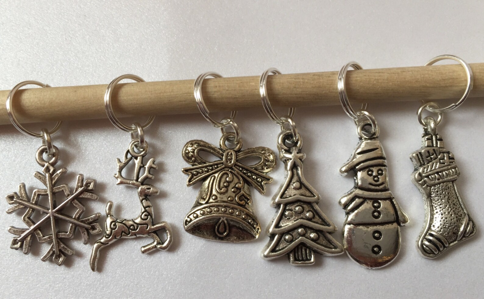 Silver Christmas Charm Stitch Markers: Knitting Crochet Supplies - Etsy UK