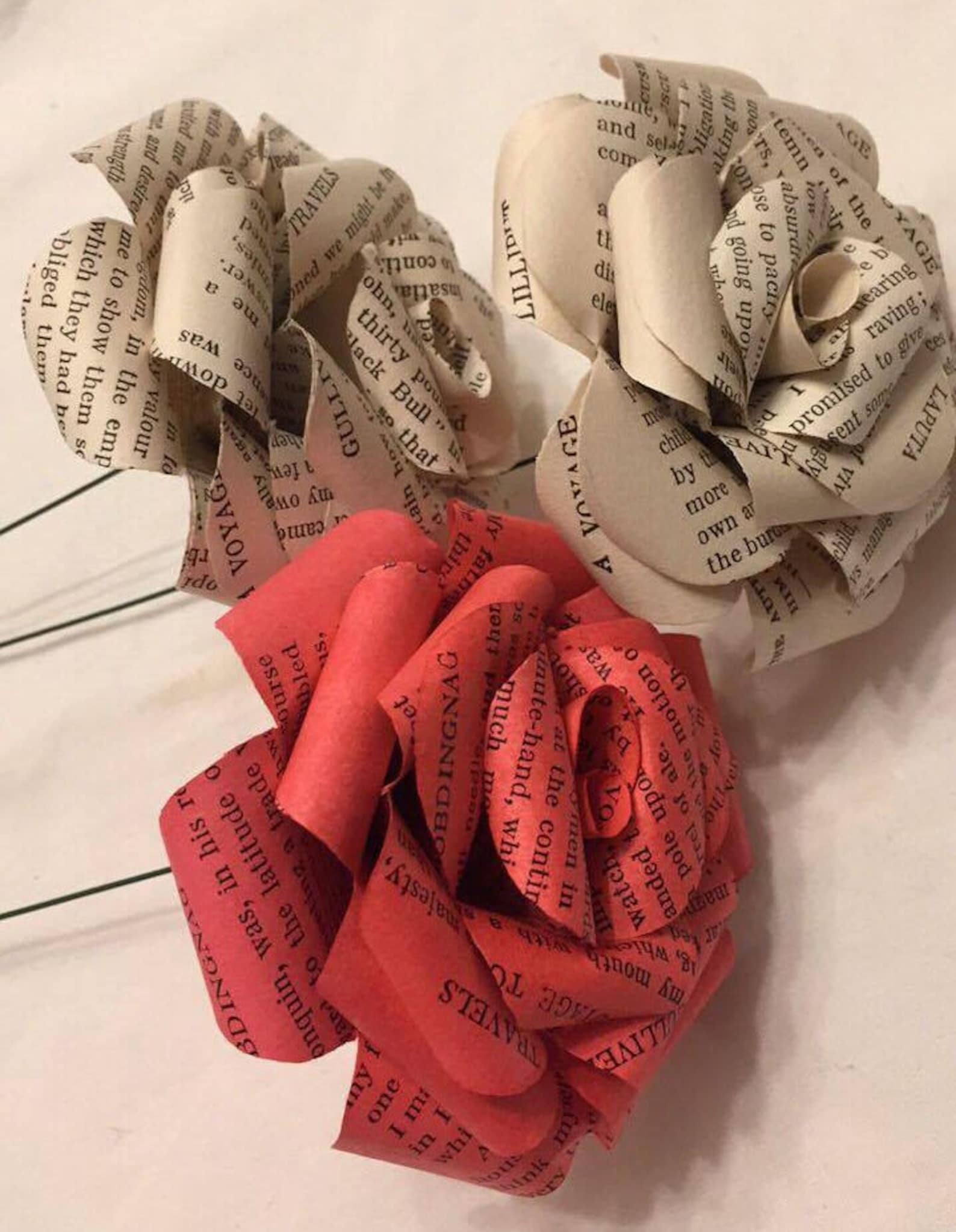 Book Page Paper Rose Paper Roses Gift for Her Everlasting - Etsy UK