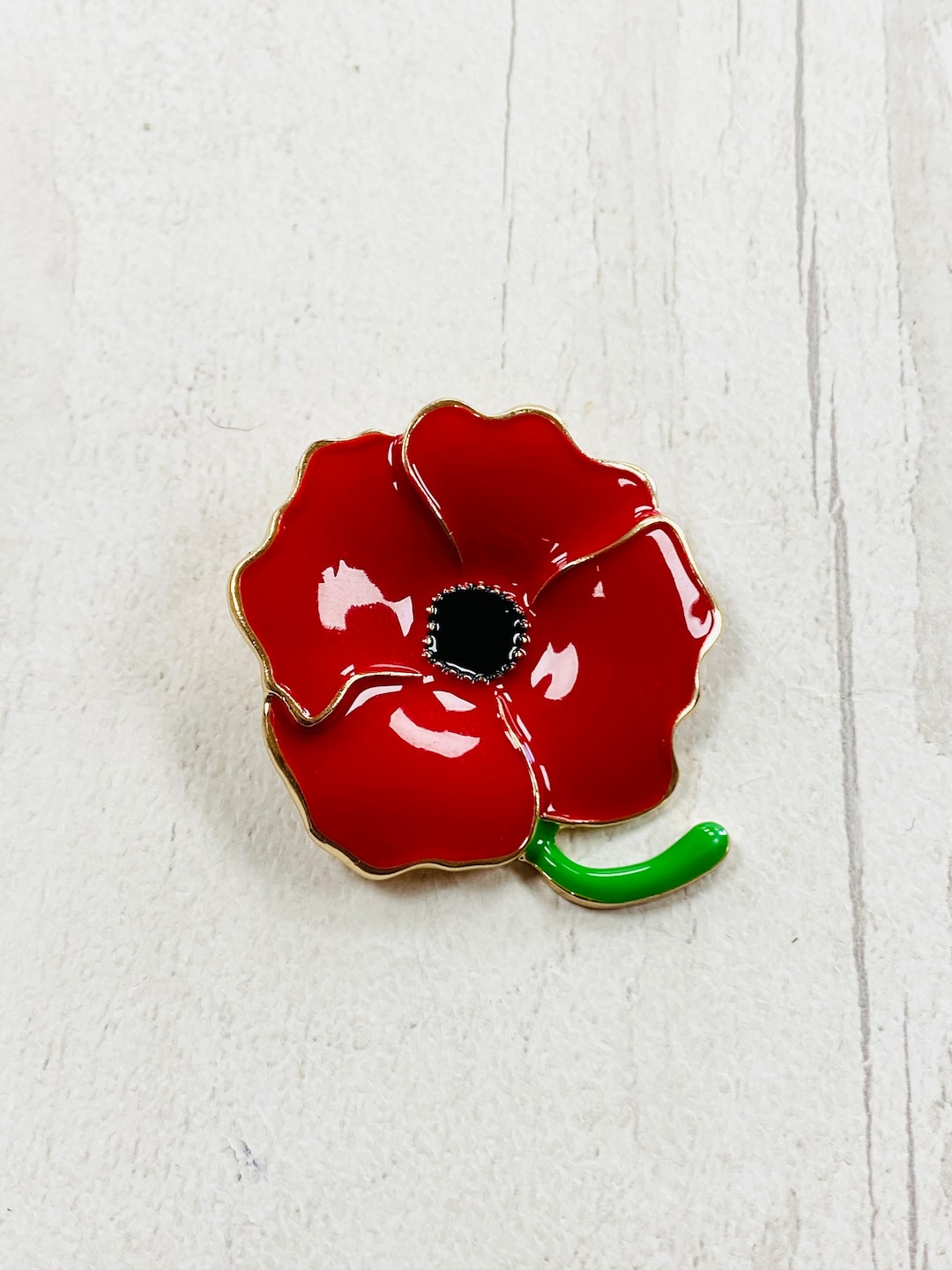 Red Poppy Enamel Brooch - Poppy Pin - Poppy Badge - Ideal Gift for ...