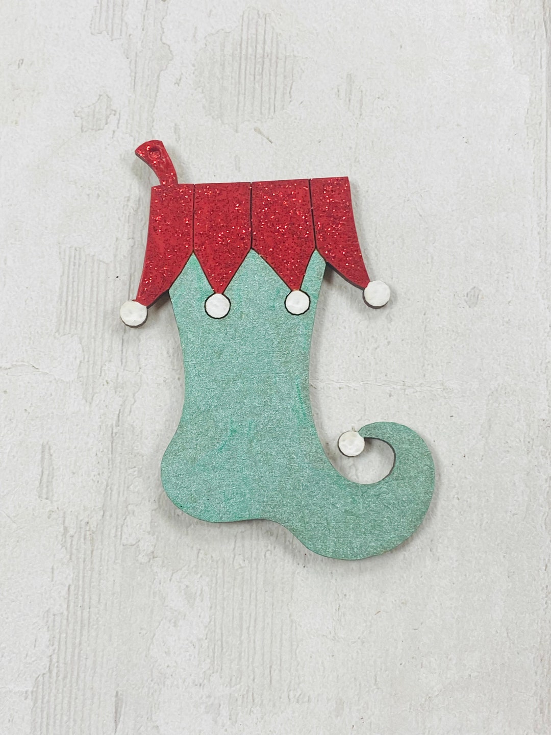 Elf Stocking Fridge Magnet, Wooden Magnet, Christmas Magnet, Kitchen ...