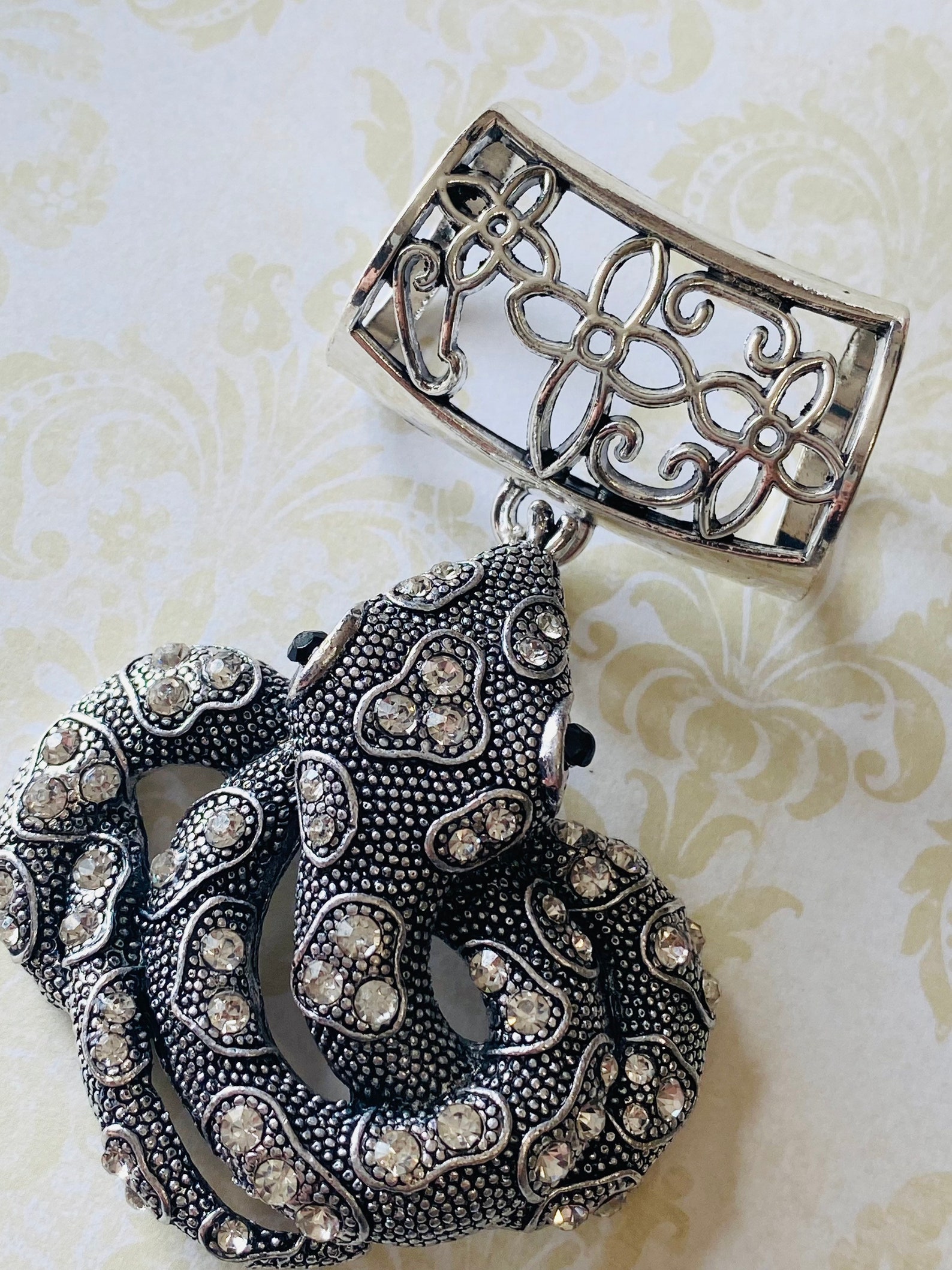 Large Silver Snake Scarf Bail Silver Scarf Bail Scarf - Etsy UK