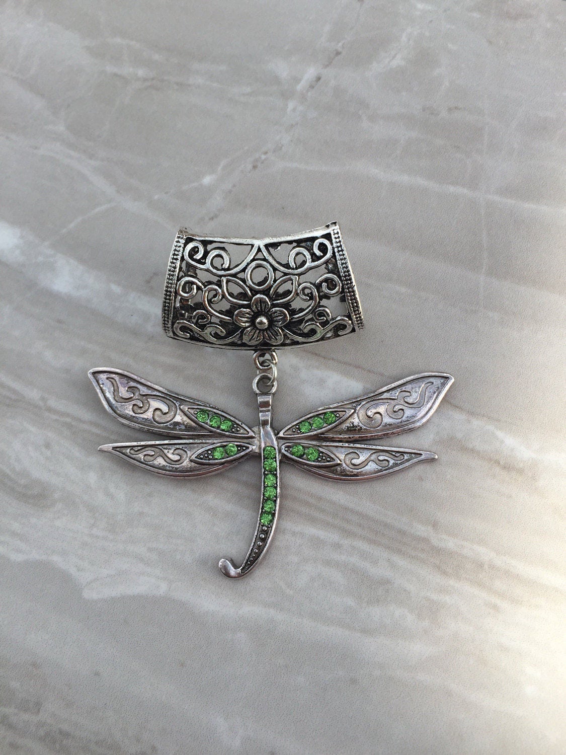 Silver Dragonfly Scarf Bail, Scarf Pendant, Scarf Ring, Scarf Slider ...