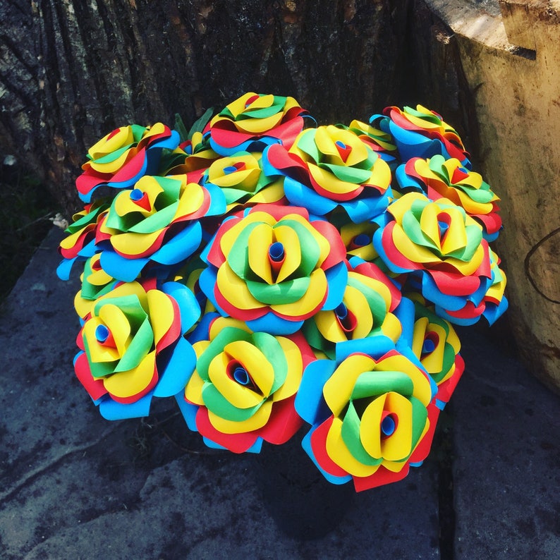 Rainbow Paper Rose, Paper Roses, Gay Pride, LGBT, Everlasting Flowers ...