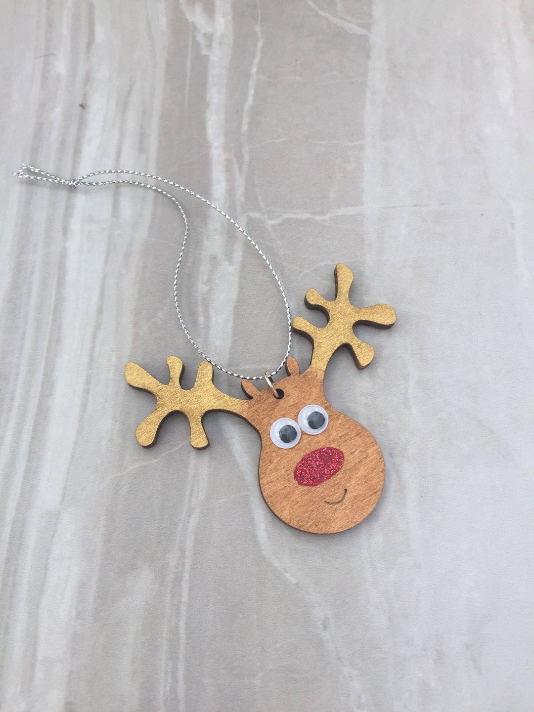 Reindeer Hanging Ornament, Christmas Tree Ornament, Hand Painted ...