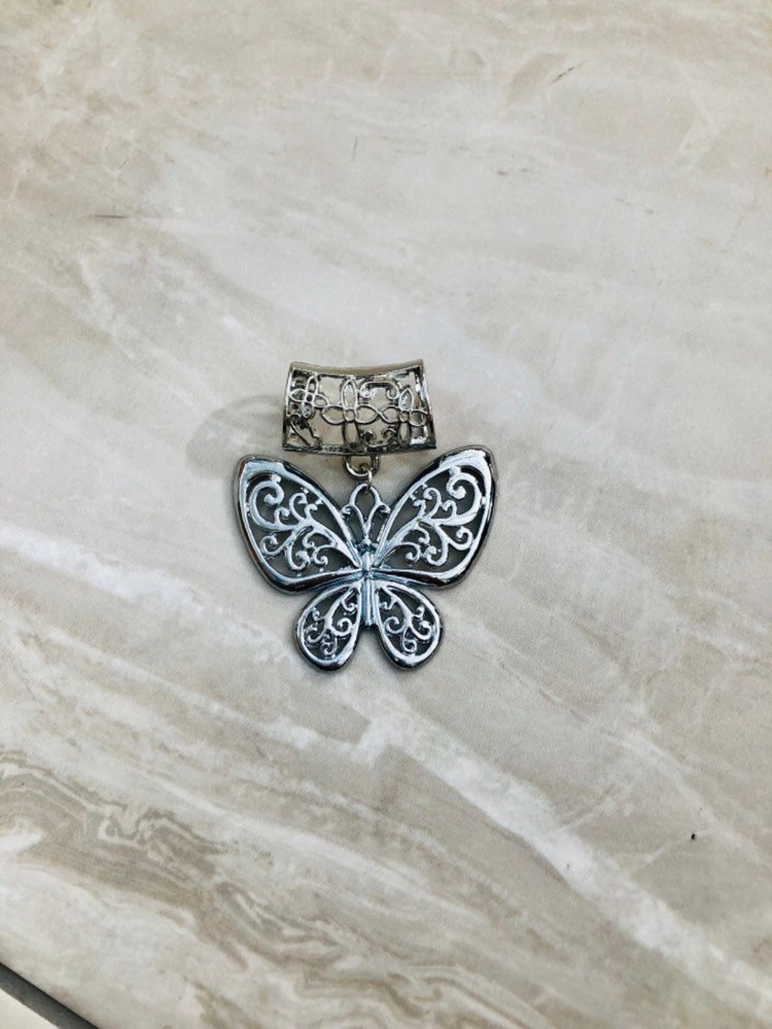 Butterfly Silver Scarf Bail Silver scarf bail colgante de - Etsy España