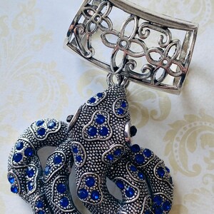 Large Silver Snake Scarf Bail, Silver Scarf Bail, Scarf Pendant, Scarf ...