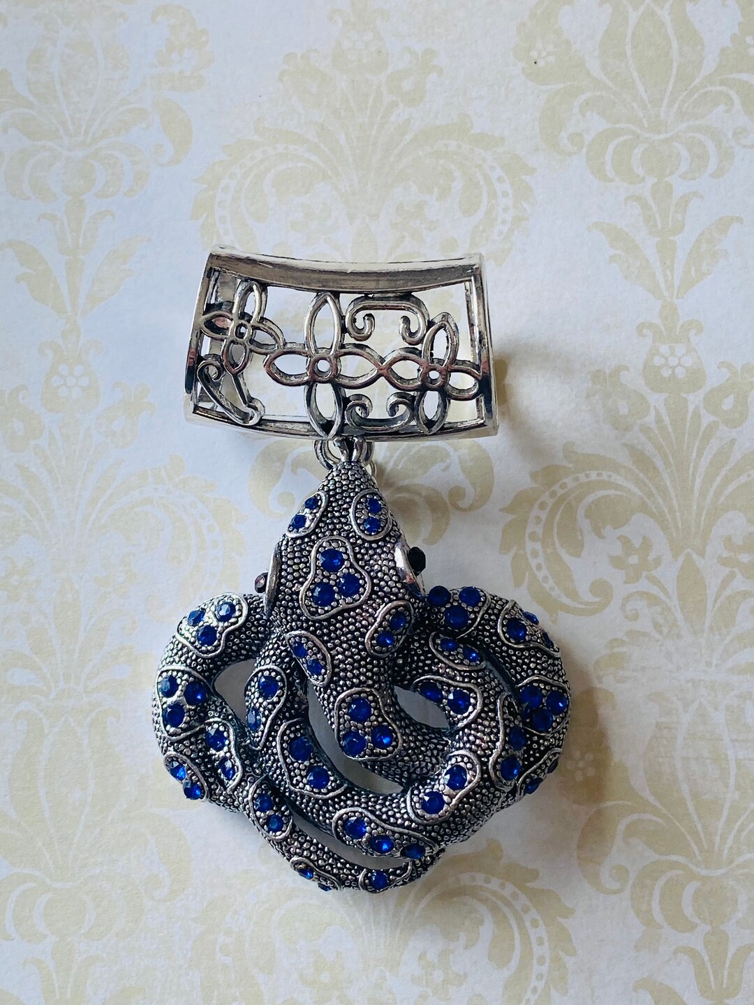 Large Silver Snake Scarf Bail, Silver Scarf Bail, Scarf Pendant, Scarf ...