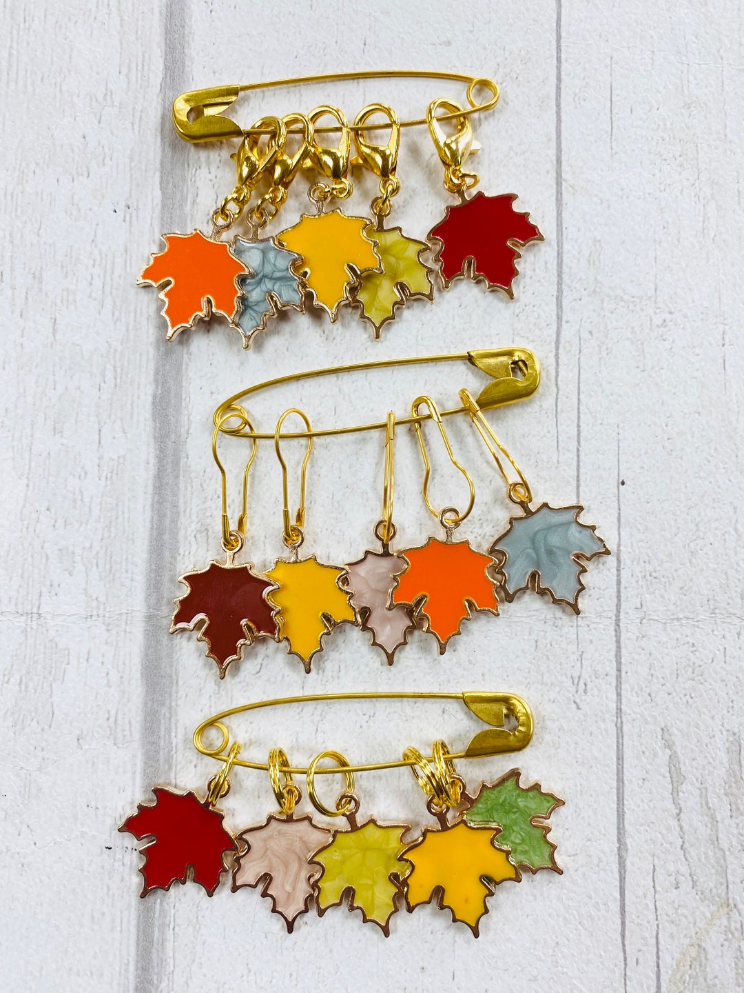 Enamel Maple Leaf Stitch Markers: Knitting Crochet Supplies - Etsy