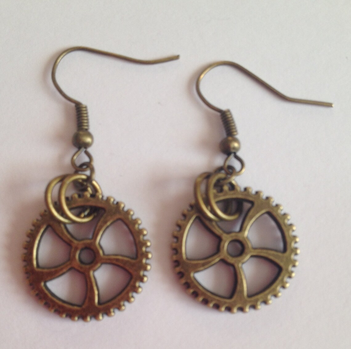 Steampunk Metal Cog / Gear Dangle Earrings Available in - Etsy