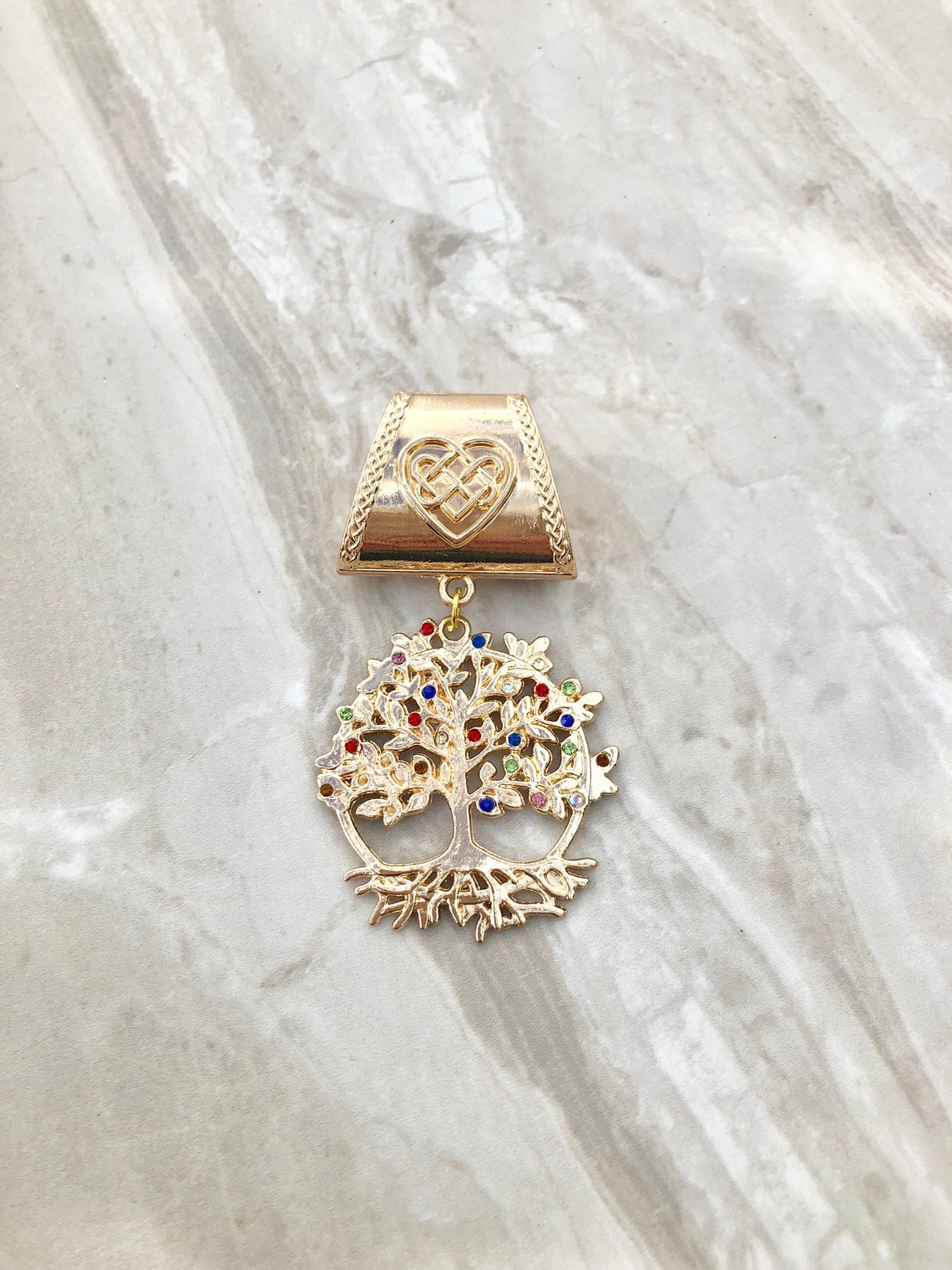 Gold Tree of Life Scarf Bail Gold Scarf Bail Scarf Pendant - Etsy UK