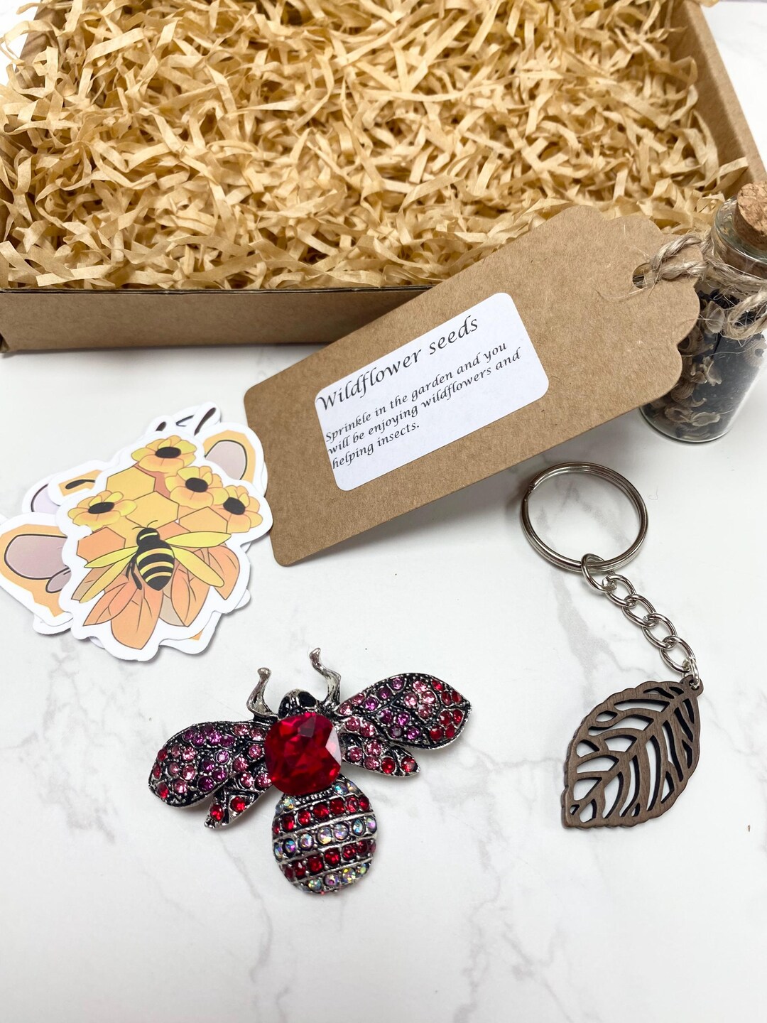 Red Rhinestone Bumble Bee Brooch Gift Set: Bee Lover Accessories - Etsy UK