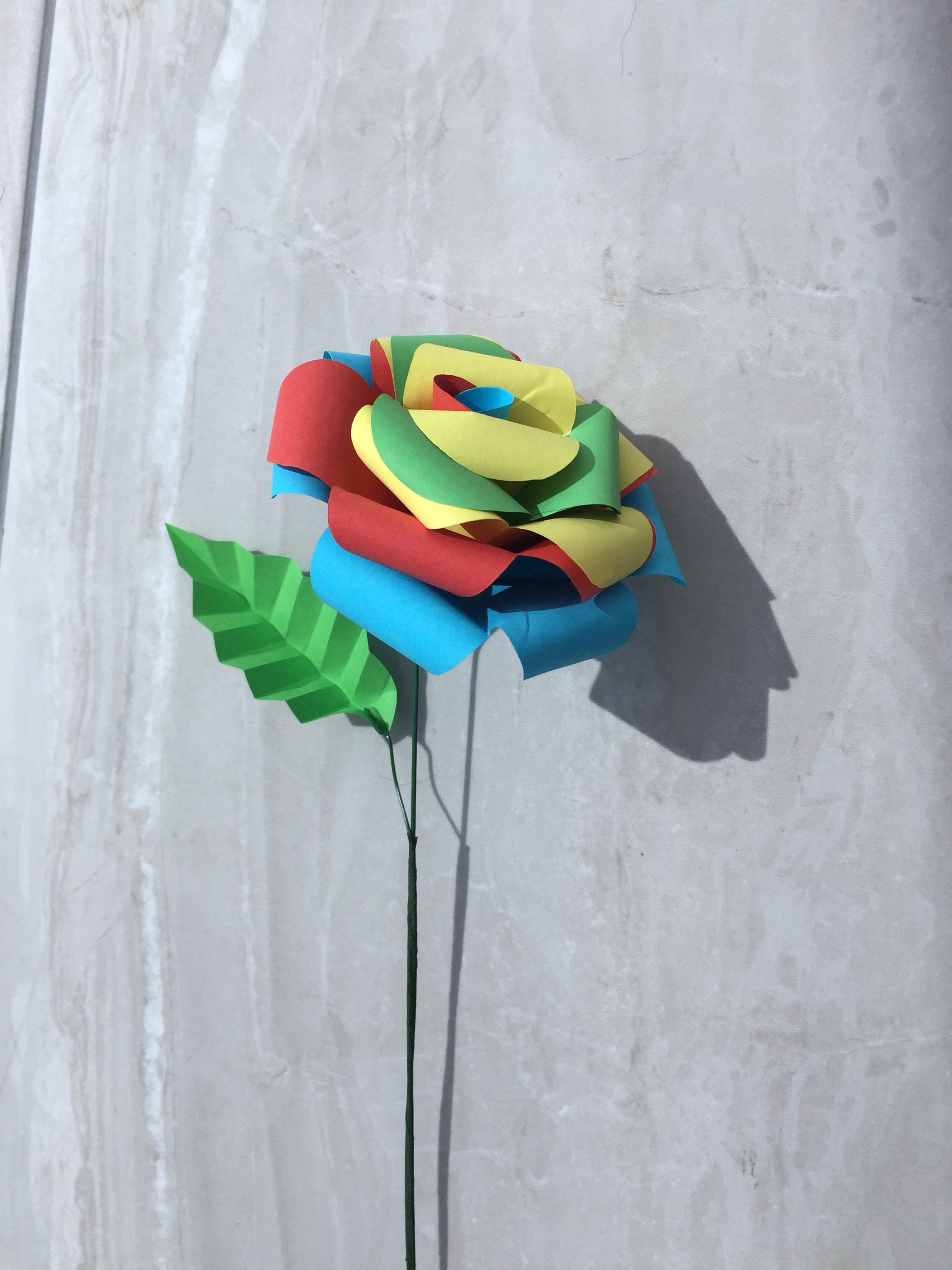 Rainbow Paper Rose Paper Roses Gay Pride LGBT Everlasting | Etsy