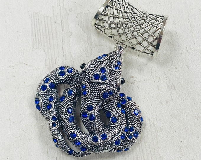 Large Silver Snake Scarf Bail, Silver Scarf Bail, Scarf Pendant, Scarf ...