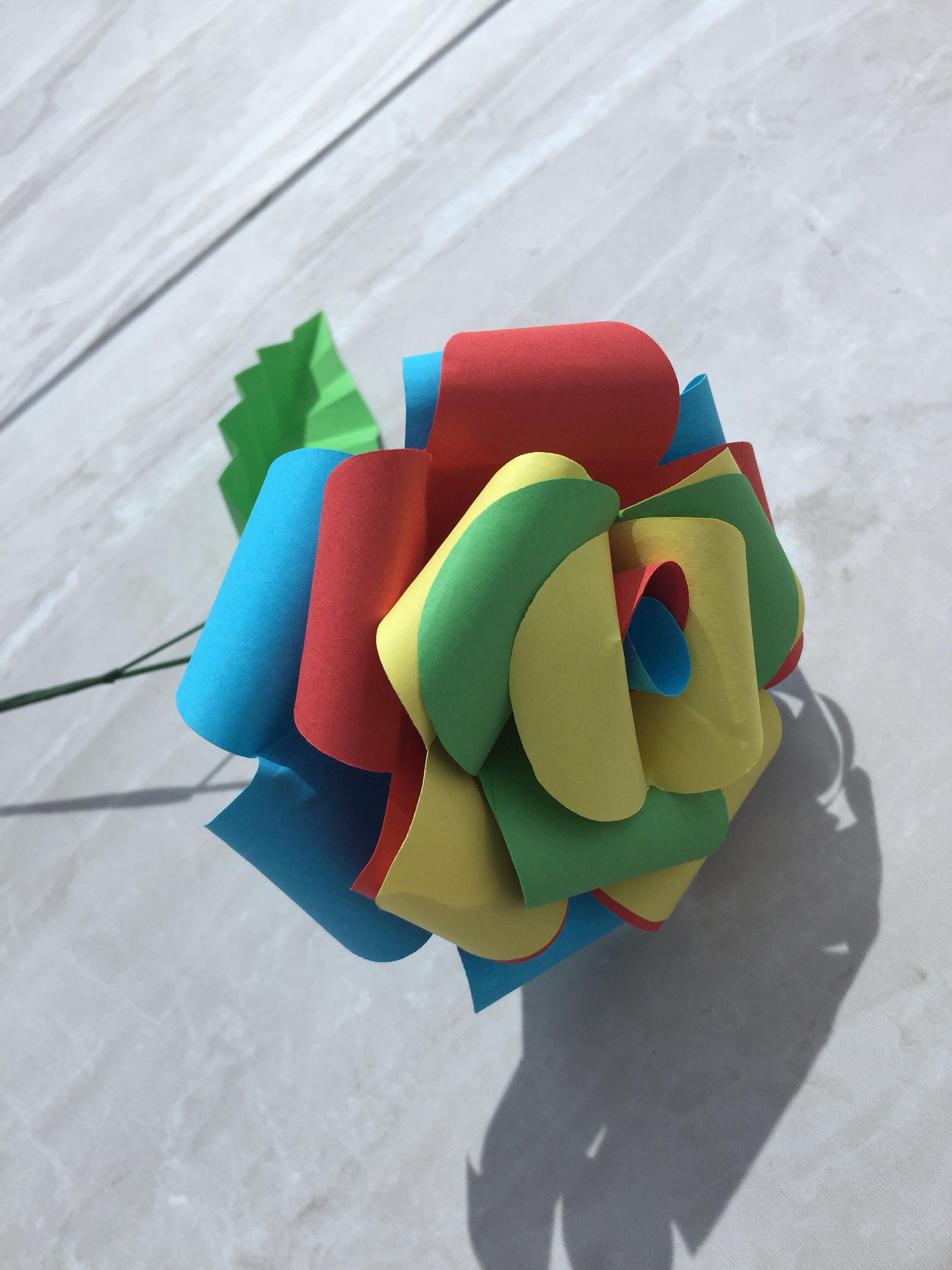 Rainbow Paper Rose Paper Roses Gay Pride LGBT Everlasting | Etsy