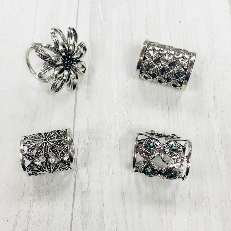 Silver Scarf Rings - Etsy