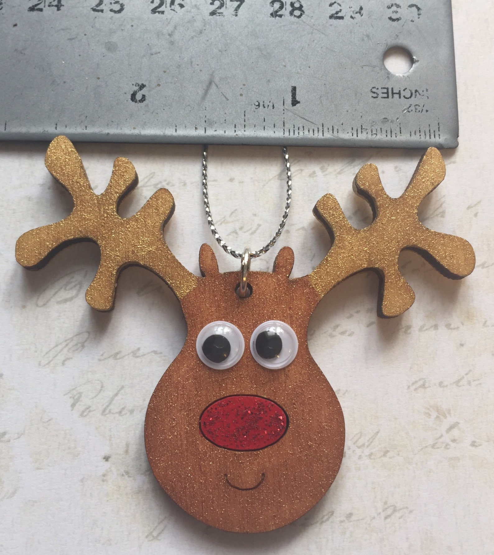 Reindeer Hanging Ornament, Christmas Tree Ornament, Hand Painted ...
