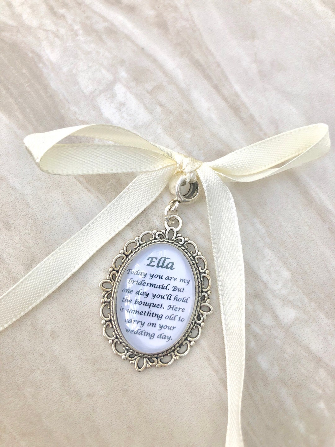 BRIDESMAID Personalised Bouquet Charm, Bridesmaid Gift, Wedding ...