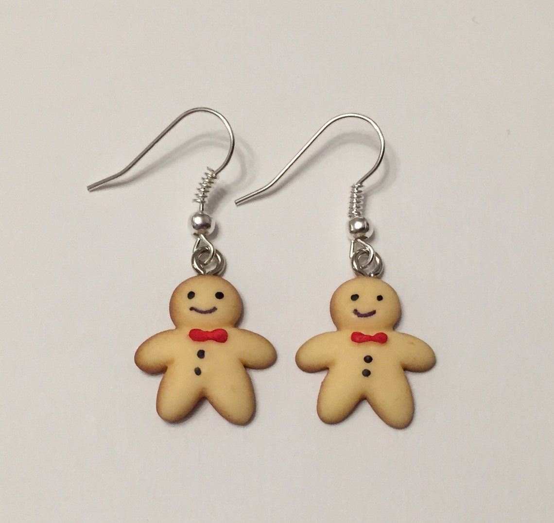 Gingerbread Man Drop / Dangle Earrings Novelty Christmas - Etsy UK