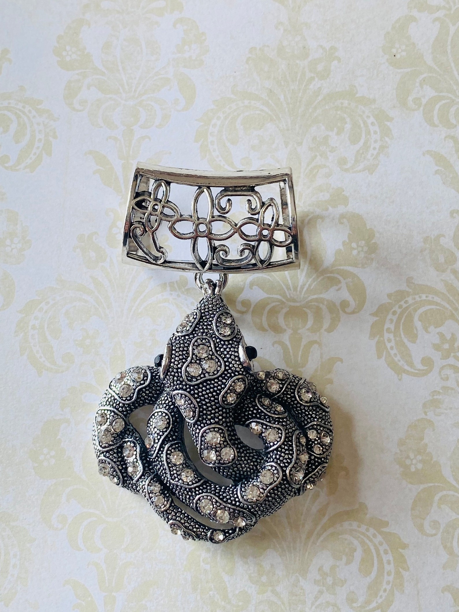 Large Silver Snake Scarf Bail Silver Scarf Bail Scarf - Etsy UK