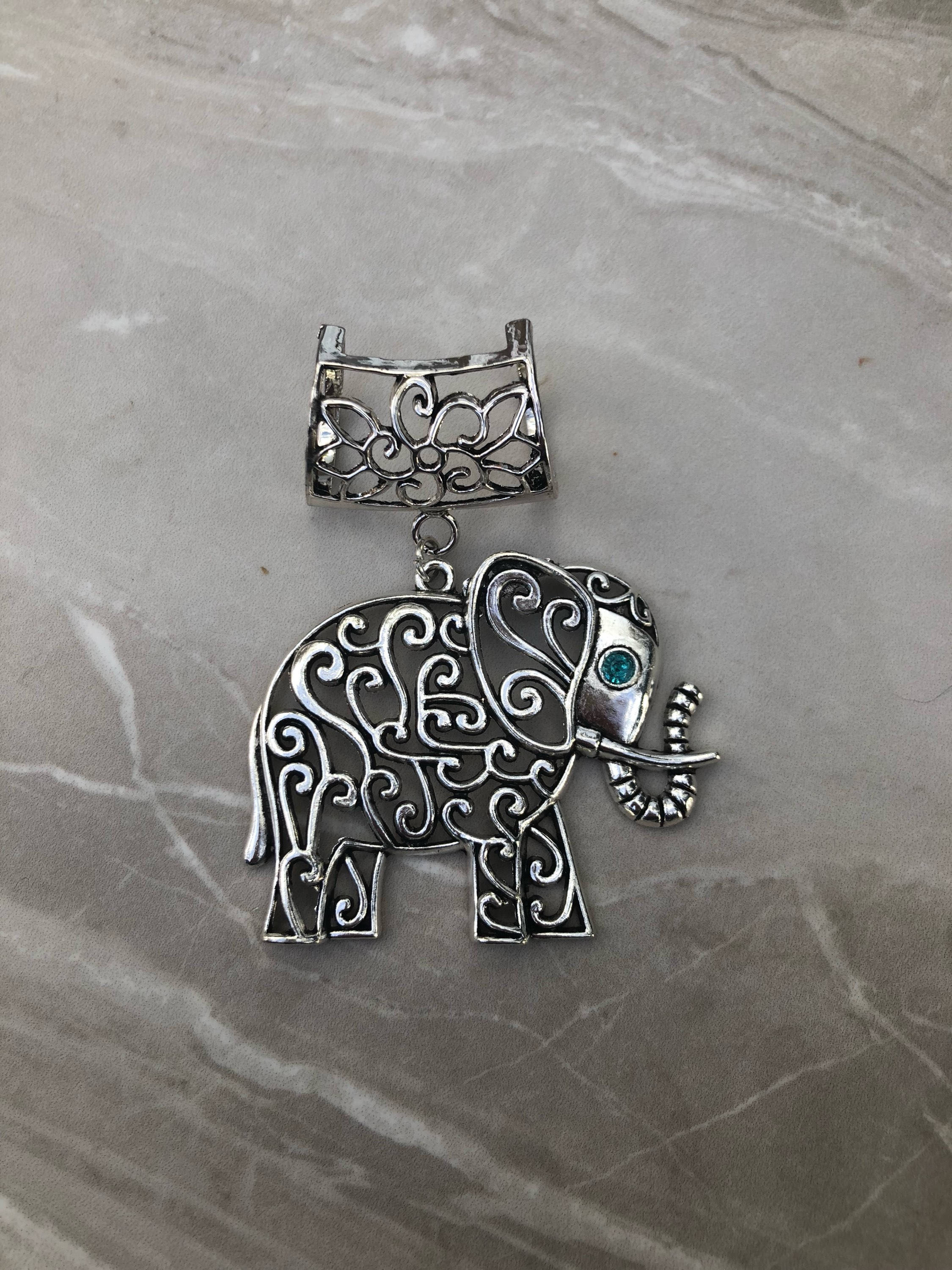 Large Elephant Scarf Bail Silver Scarf Bail Scarf Pendant - Etsy UK