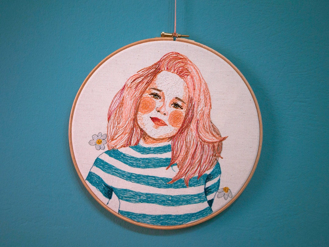 Personalized Embroidery Portrait, Custom Detailed Embroidery Portrait ...